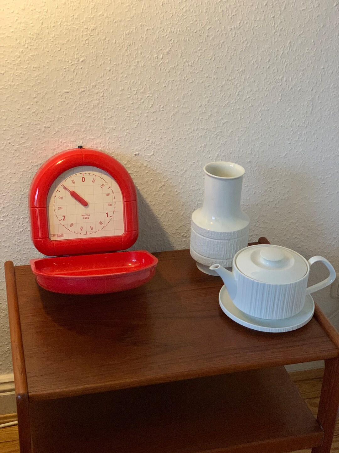 STUDIOSECONDLOVE VINTAGE Red EKS Kitchen Scale Wall Scale Space Age Pop ...