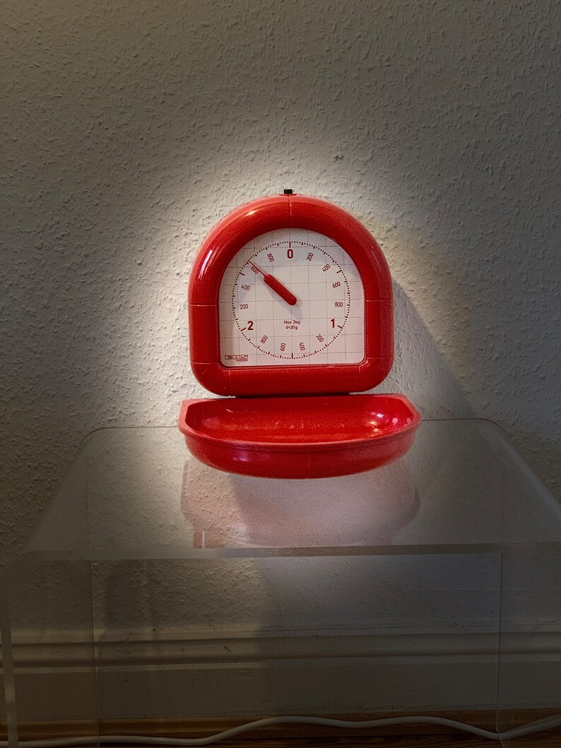 STUDIOSECONDLOVE VINTAGE Red EKS Kitchen Scale Wall Scale Space Age Pop ...