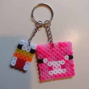 Minecraft Pig and Chicken Perler Bead Keychain - Etsy