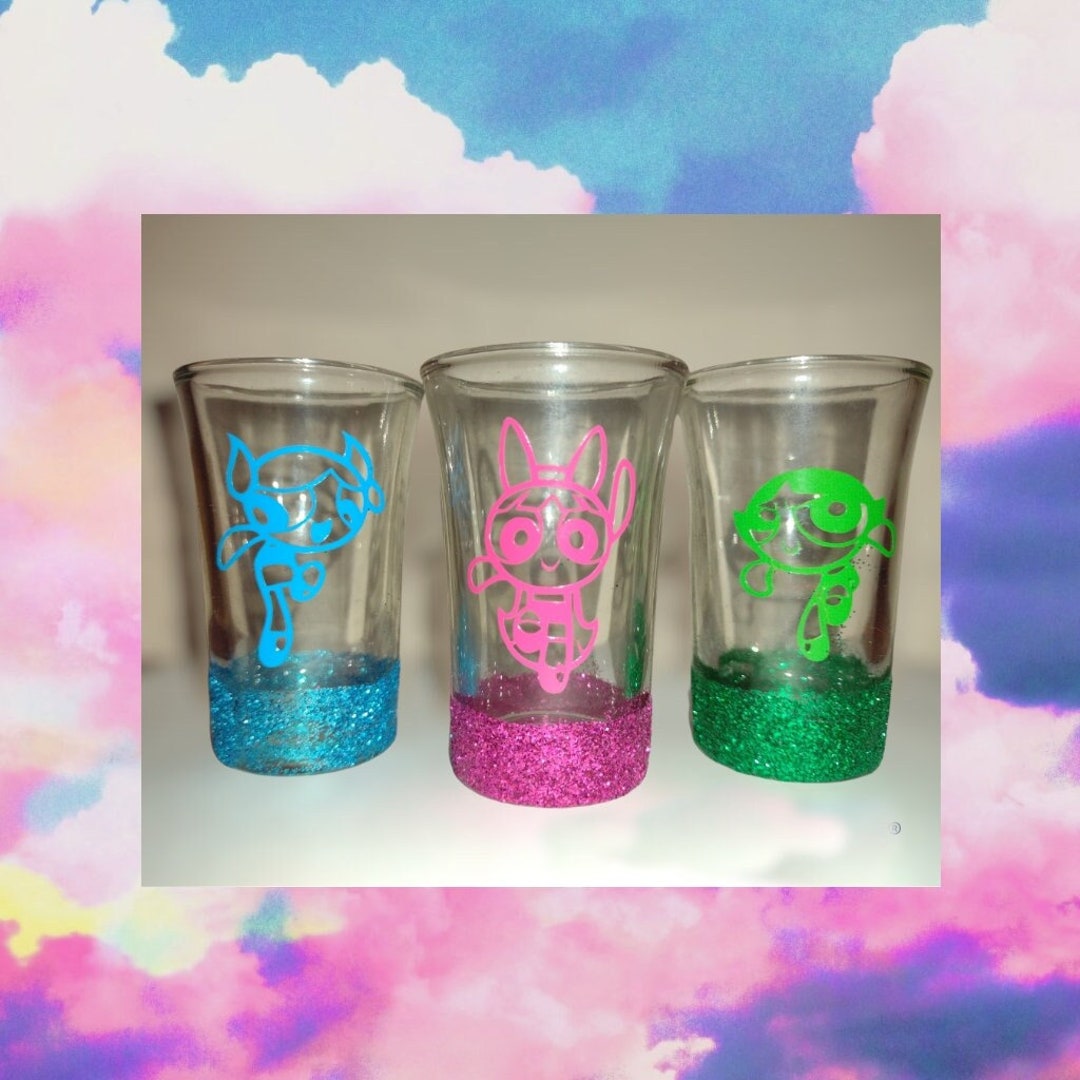 Powerpuff Girls Glitter Shot Glass Set, 21st Birthday Gift, Gift for ...