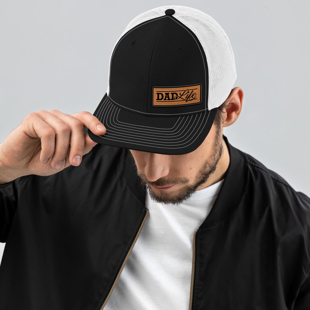 Custom Dad Life Laser Engraved Faux Leather Patch Hat - Etsy