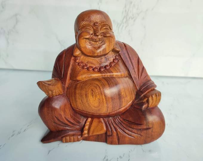 Happy Laughing Buddha Hand Carved Statue, Happy Buddha small and Medium ...