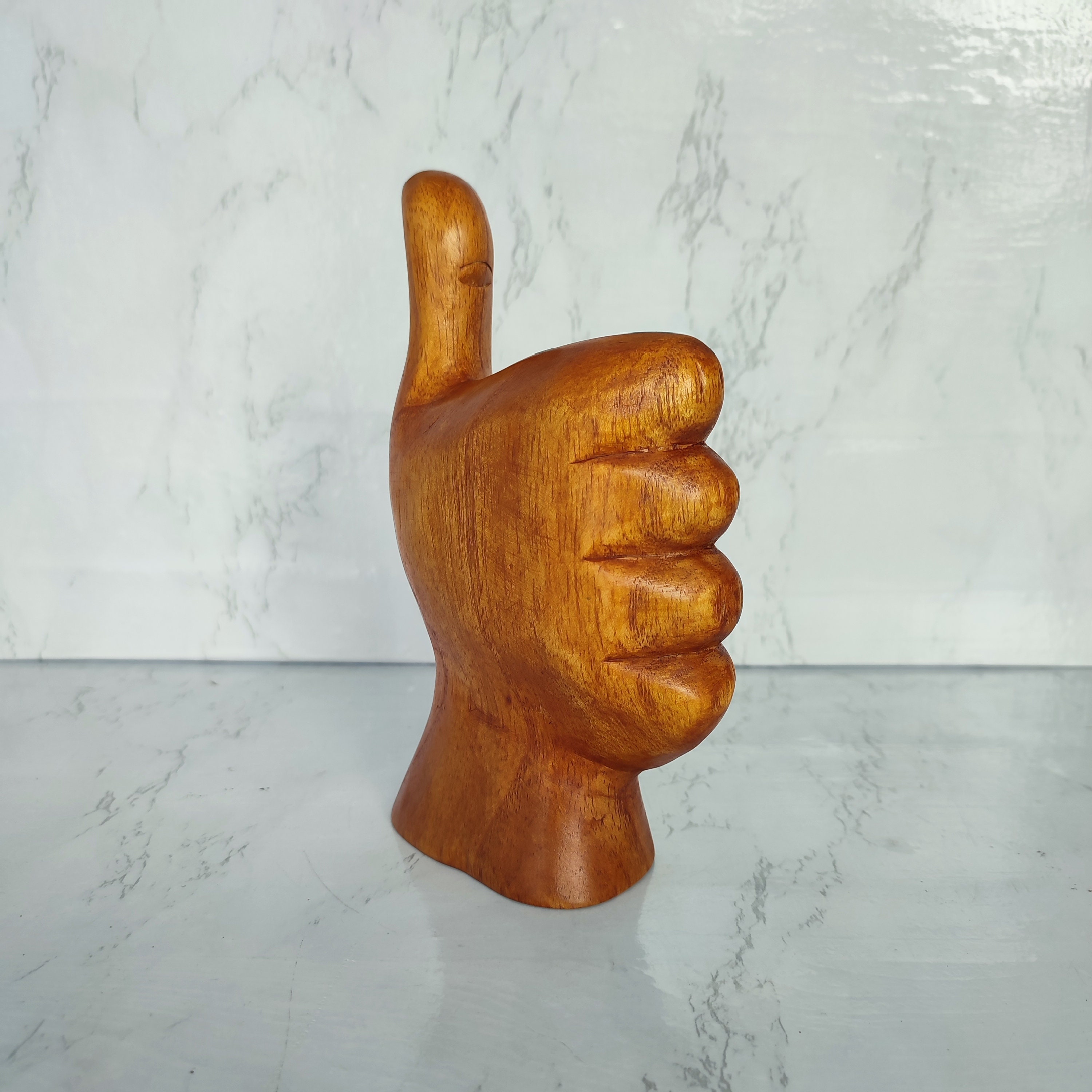 Thumbs up Hand Wooden Statue. Hand Carved. Gifts for Him. Gifts for Her ...