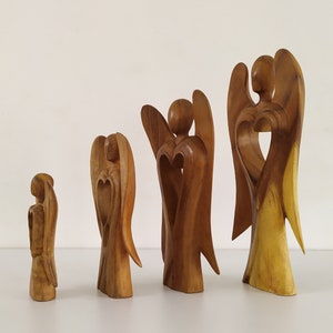 Abstrak Angel Statue. Wooden Angel Sculpture. Handmade Mini Angel ...