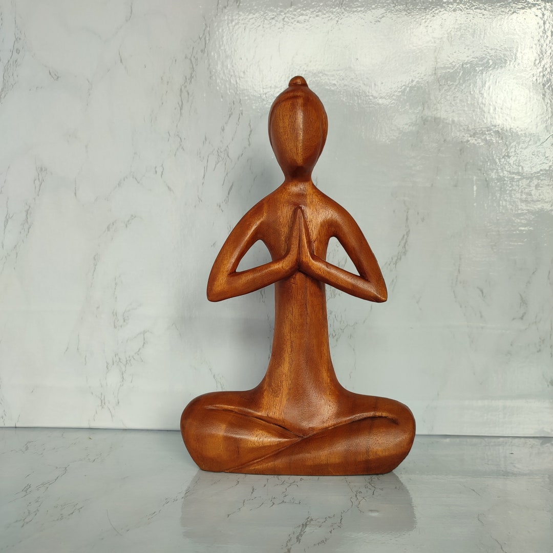 Meditation Yoga Poses 31 Cm, Abstract Yoga Display in Brown, Yoga Woman ...