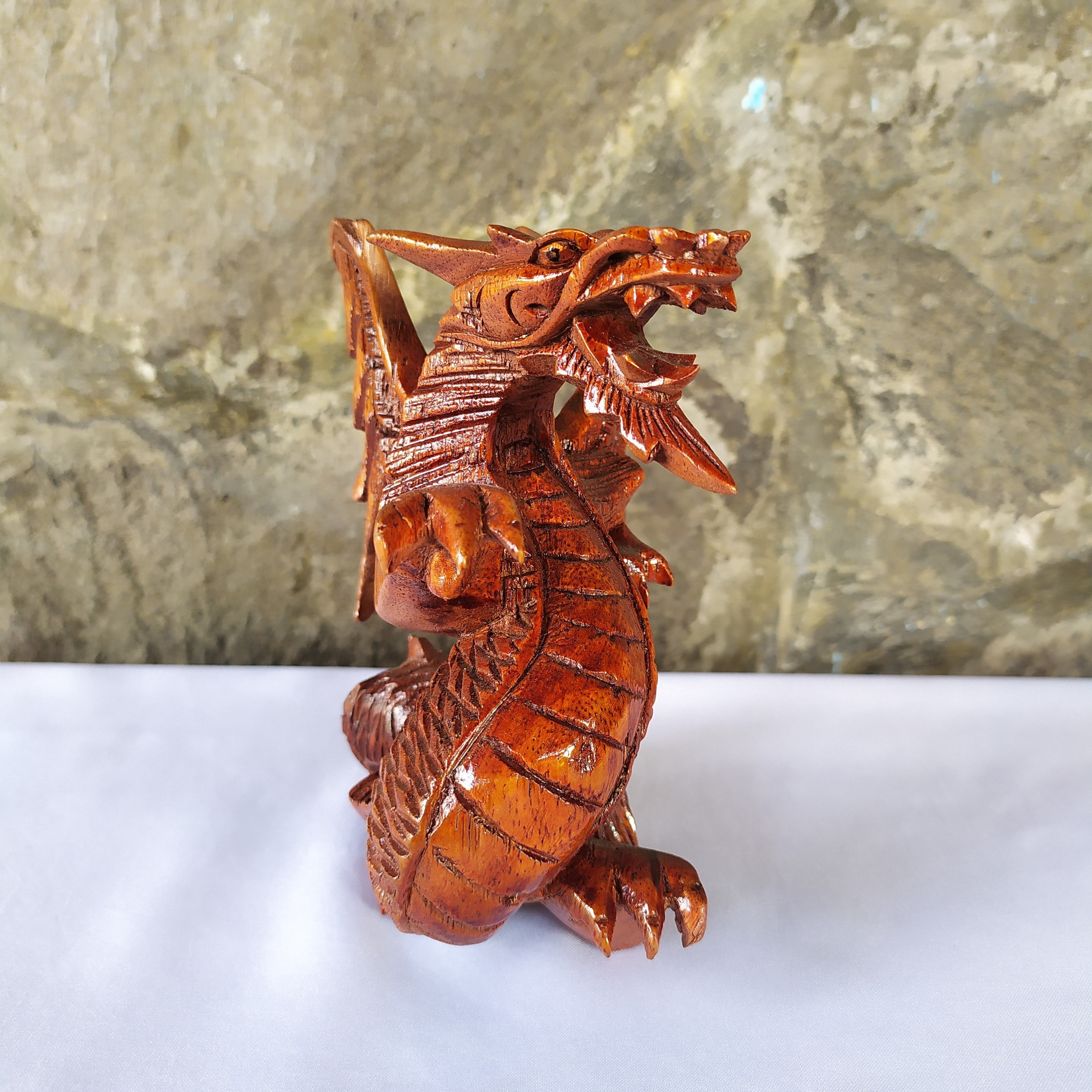 Wooden Dragon Statue Unique. Hand Carved Dragon Statue From - Etsy