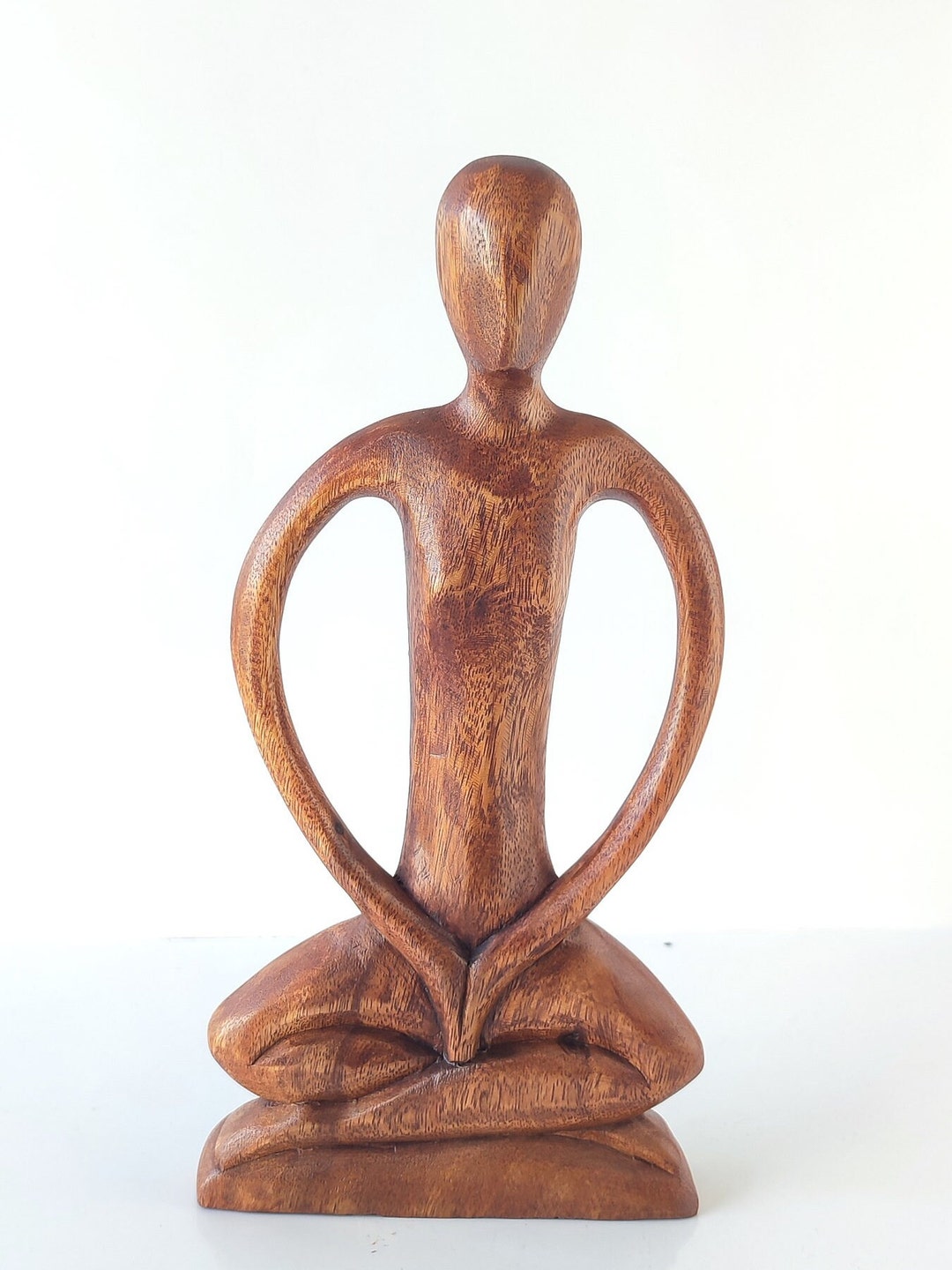 Wood Yoga Sculpture, Meditation Pose Ornament, Brown Finish - Etsy