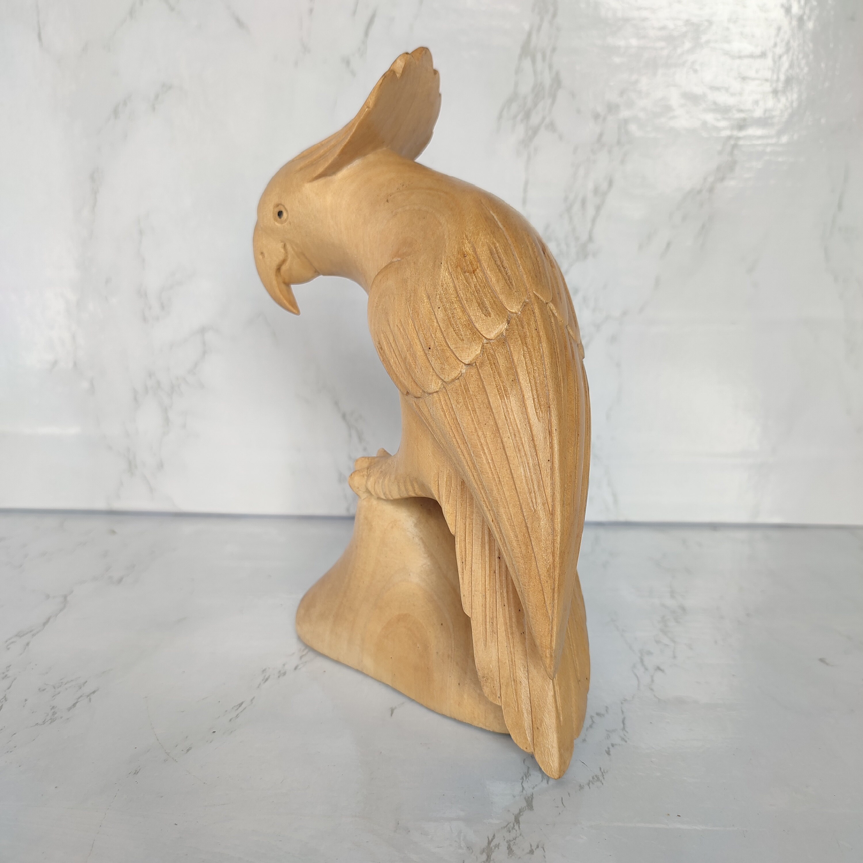 Wooden Parrot Sculpture, Carved Parrot, Parrot Figure - Etsy