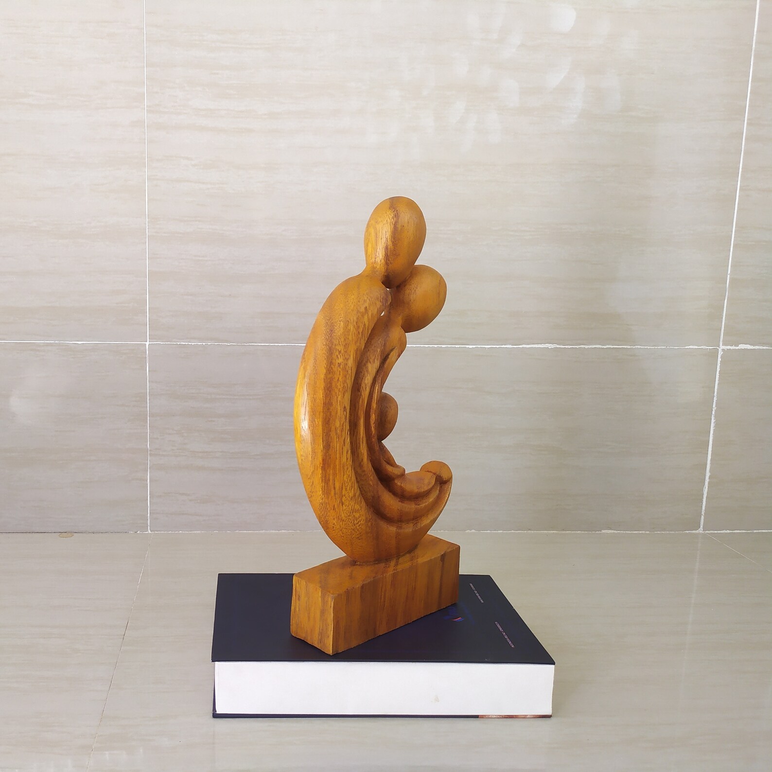 Wooden Statue of a Happy Family. Father Mother and Child Statue. - Etsy
