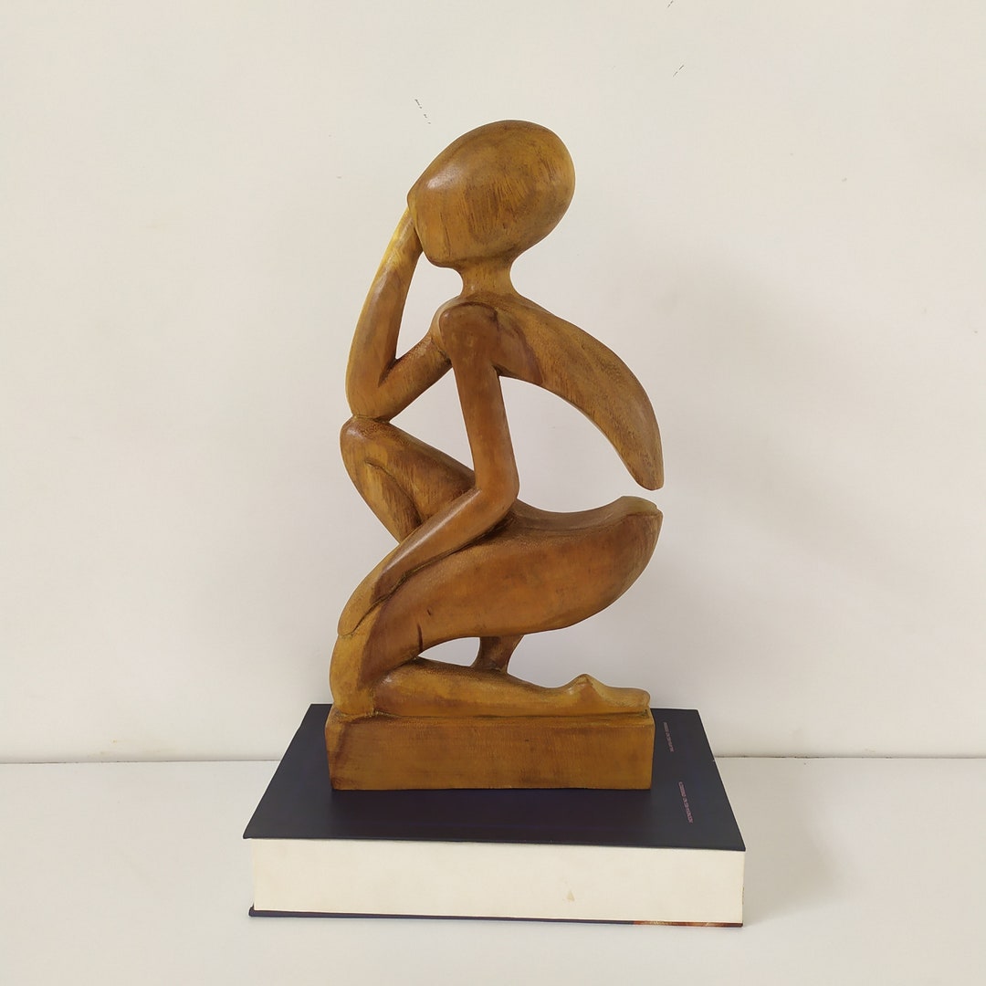 Sculpture of a Person Thinking, Abstract Thinker Sculpture, Thinker ...