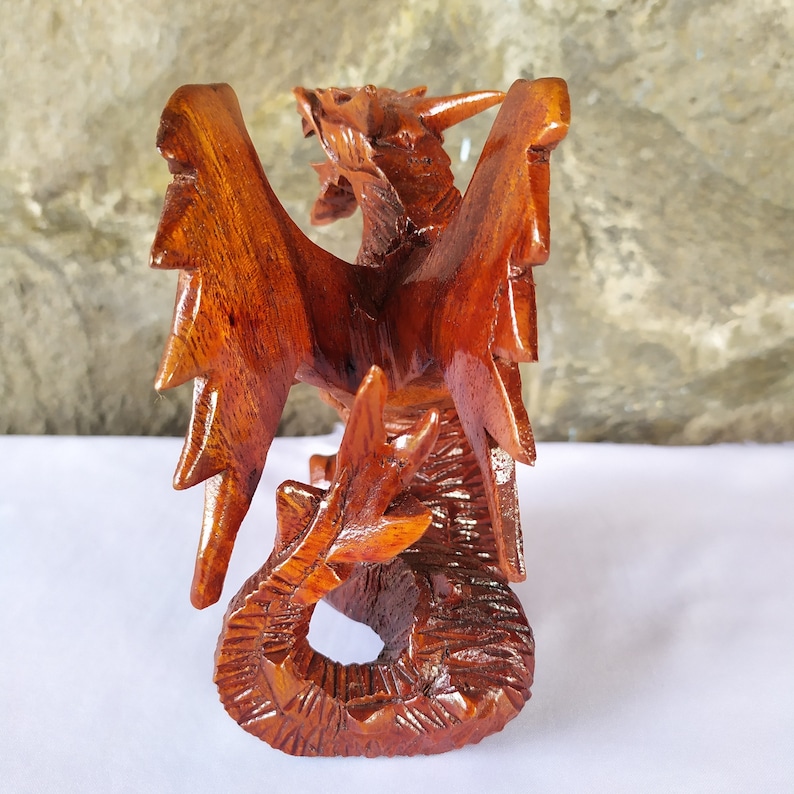 Wooden Dragon Statue Unique. Hand Carved Dragon Statue From - Etsy