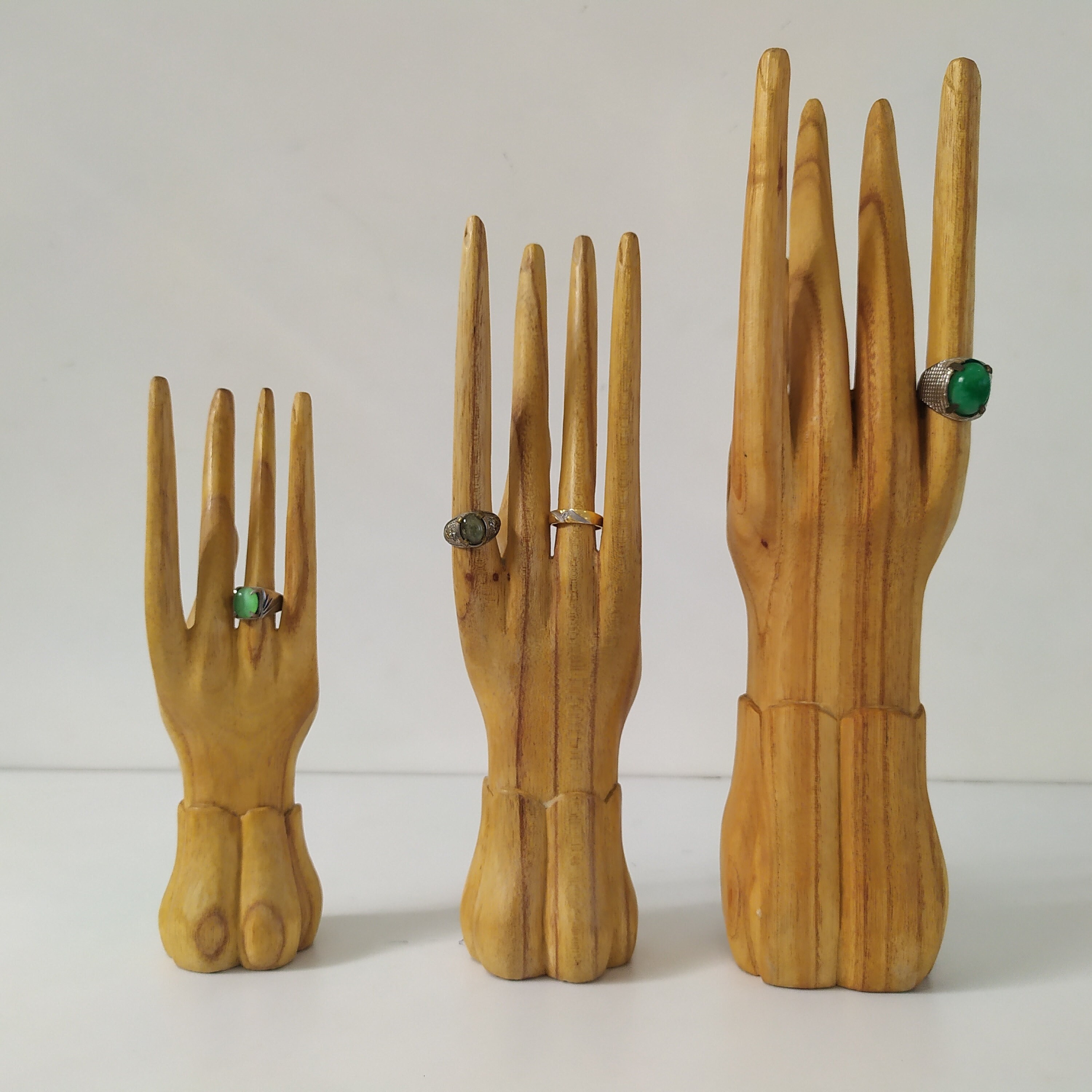 Sets of 2 Hand Carved Wooden Displays for Storing and Displaying ...