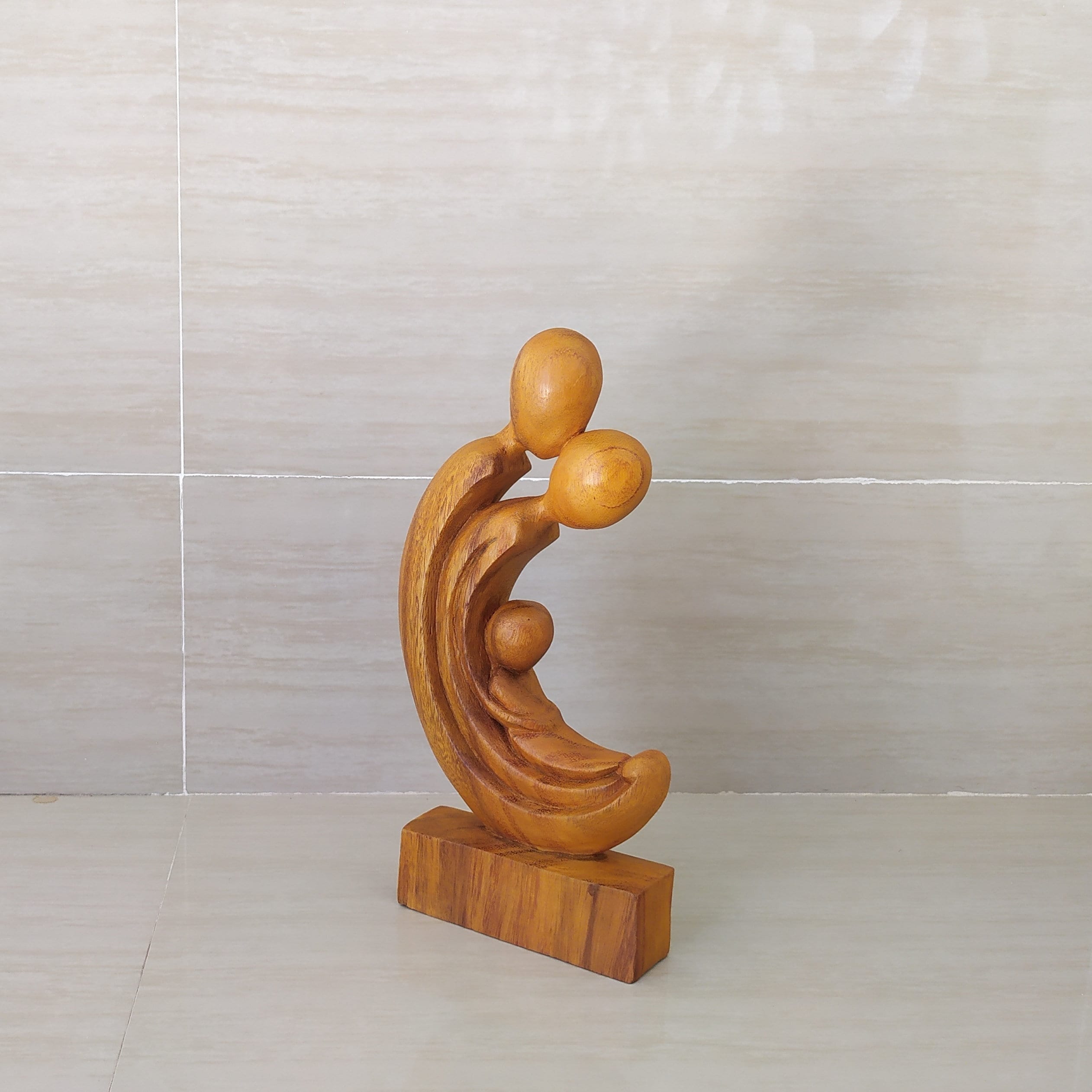 Wooden Statue of a Happy Family. Father Mother and Child Statue. - Etsy