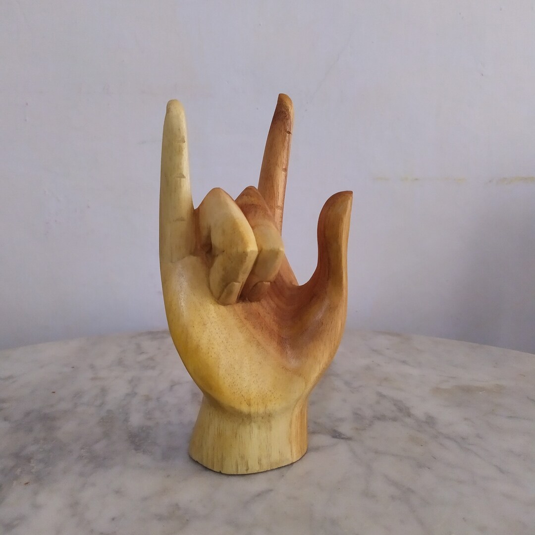 Sign Language Love, I Love You Sign Language Art, Hand Carved Statue ...
