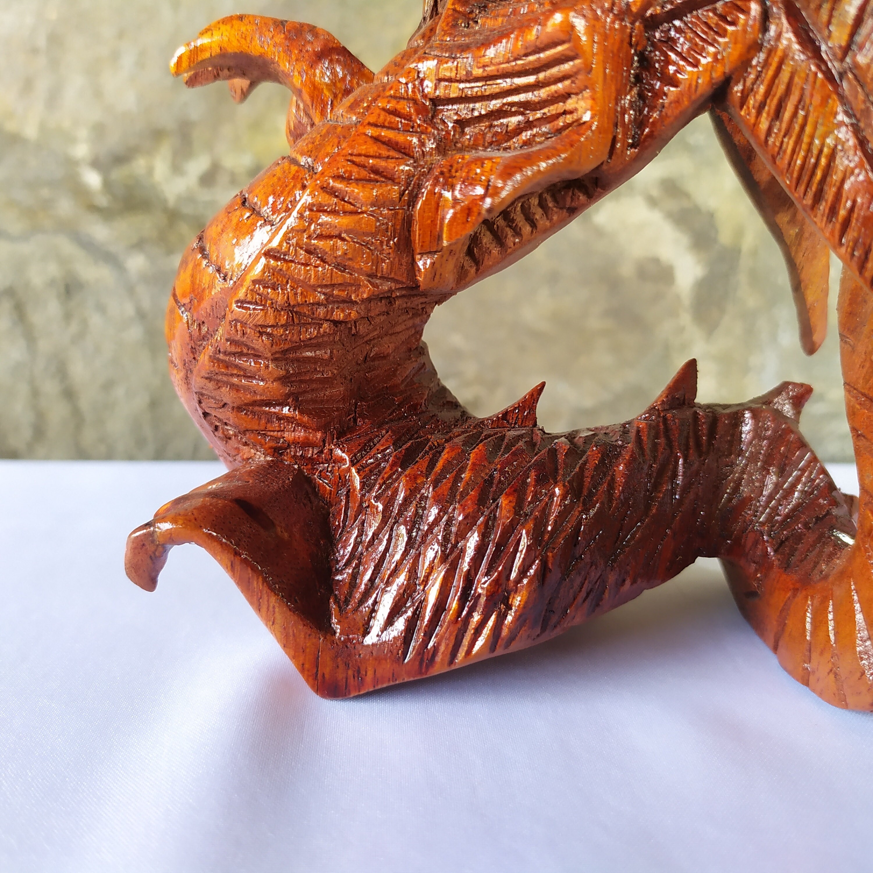 Wooden Dragon Statue Unique. Hand Carved Dragon Statue From - Etsy