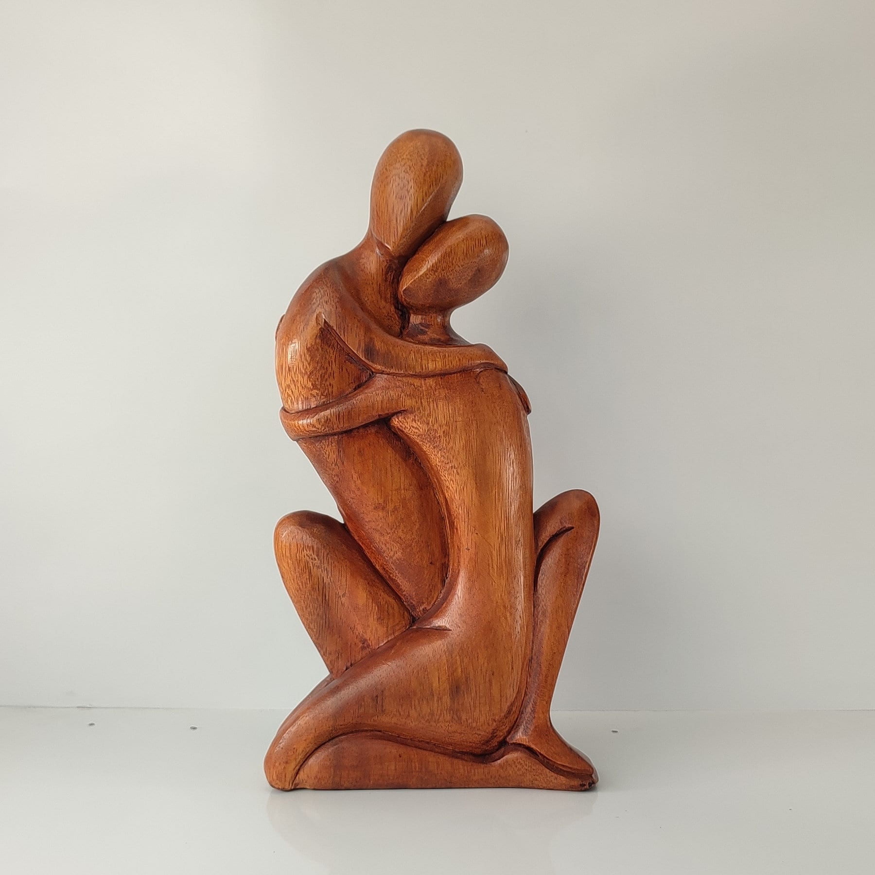 Romantic Couple Wood Sculpture, Hugging Love Statue - Etsy