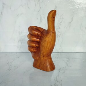 Thumbs up Hand Wooden Statue. Hand Carved. Gifts for Him. Gifts for Her ...