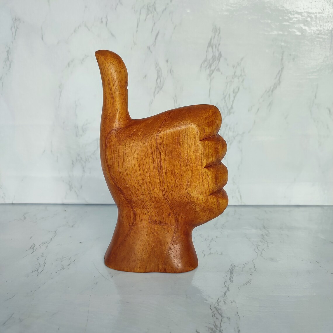 Thumbs up Hand Wooden Statue. Hand Carved. Gifts for Him. Gifts for Her ...