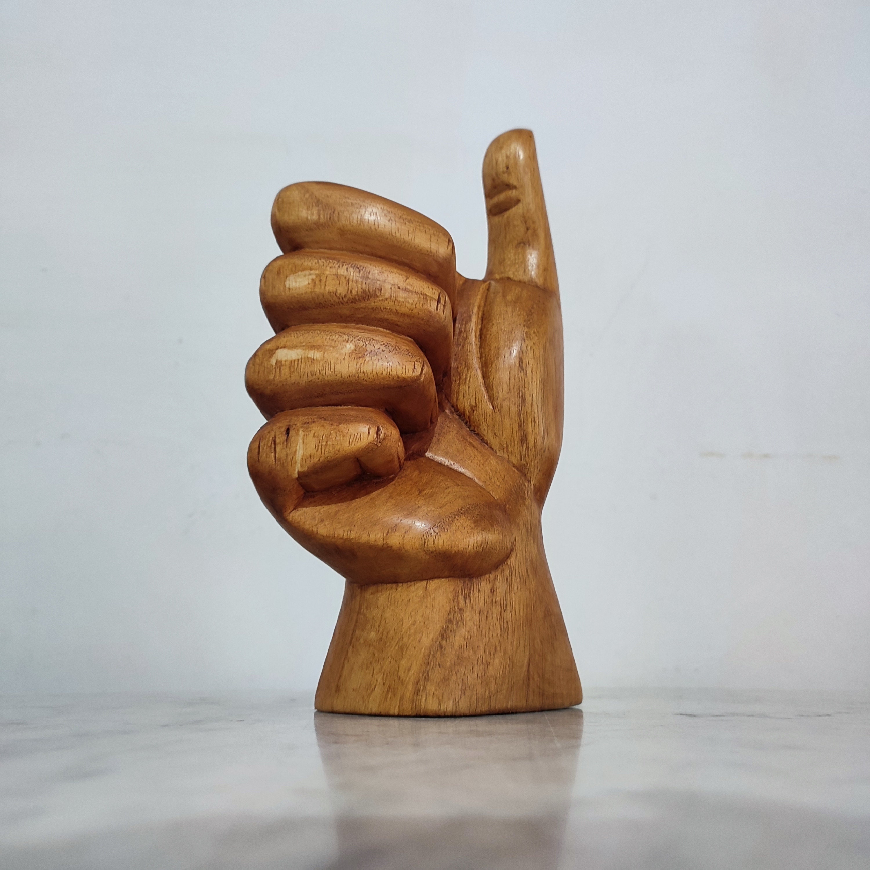 Thumbs up Hand Wooden Statue. Hand Carved. Gifts for Him. Gifts for Her ...