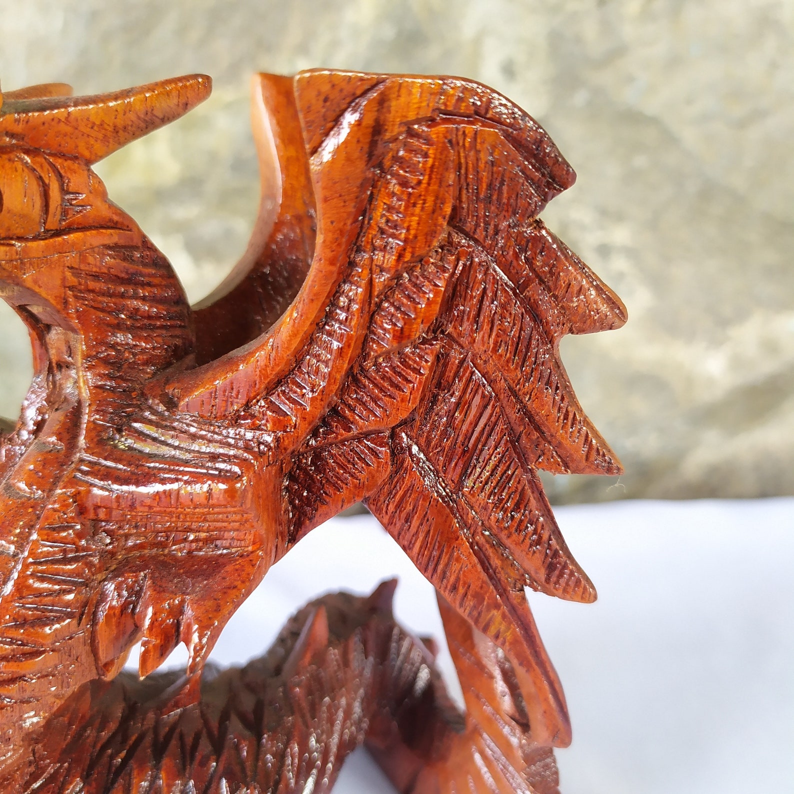 Wooden Dragon Statue Unique. Hand Carved Dragon Statue From - Etsy
