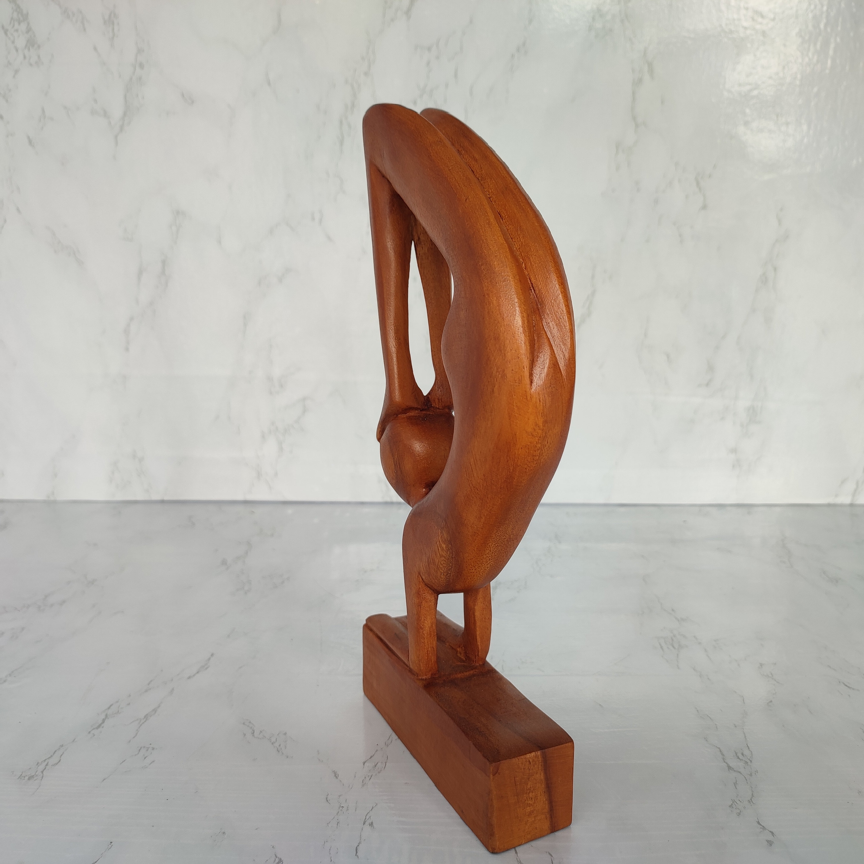Jempinis Wood Yoga Statue, Brown Woman Sculpture - Etsy