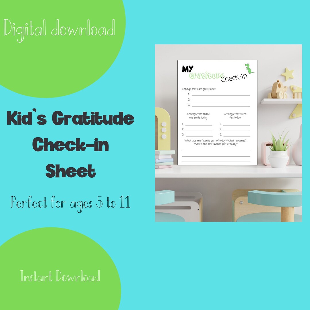 Gratitude Check-in Worksheet | Kid's Gratitude and Growth Mindset ...
