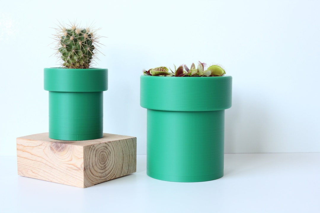 Super Mario Warp Pipe Plant Pot Piranha Plant Mario Bros Pipe - Etsy