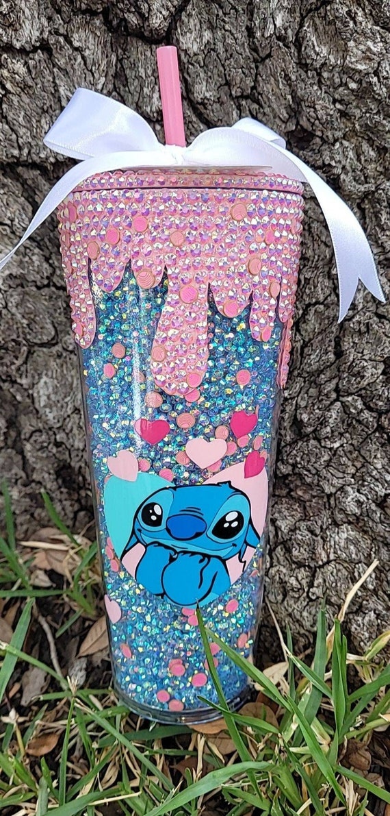 Stitch Rhinestone Tumbler / Rhinestone Drip / Rhinestone Lid / - Etsy