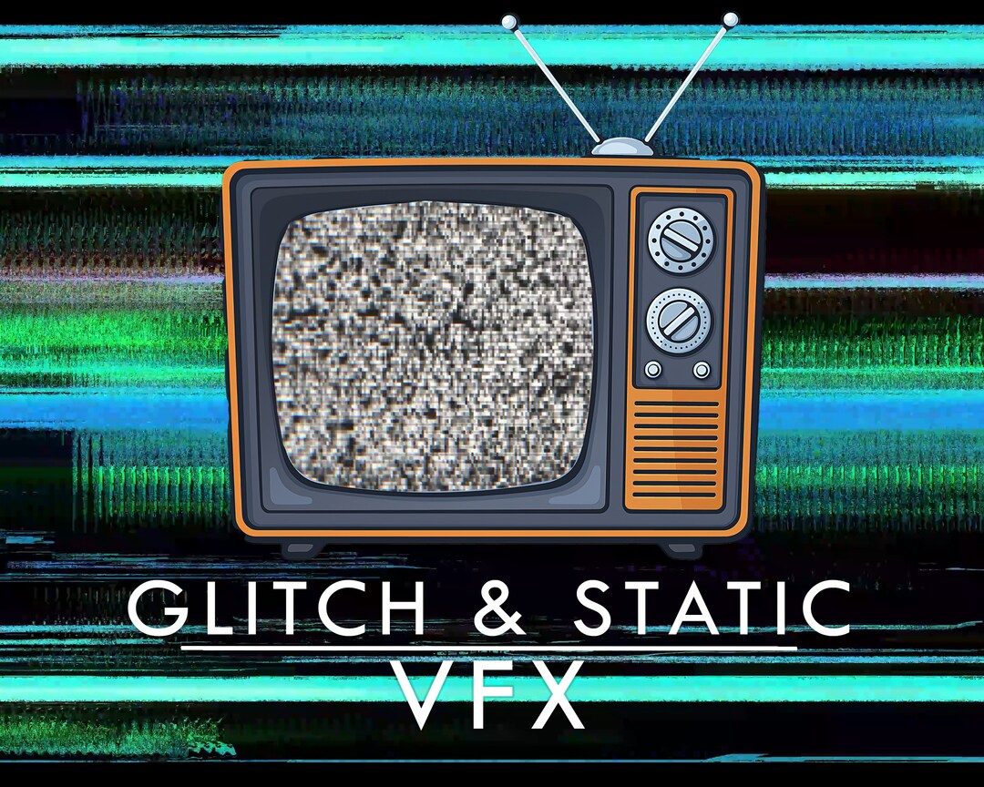 15 Glitch and TV Static VFX Videos for Overlays, Animation and Special Effects. Transparent ...