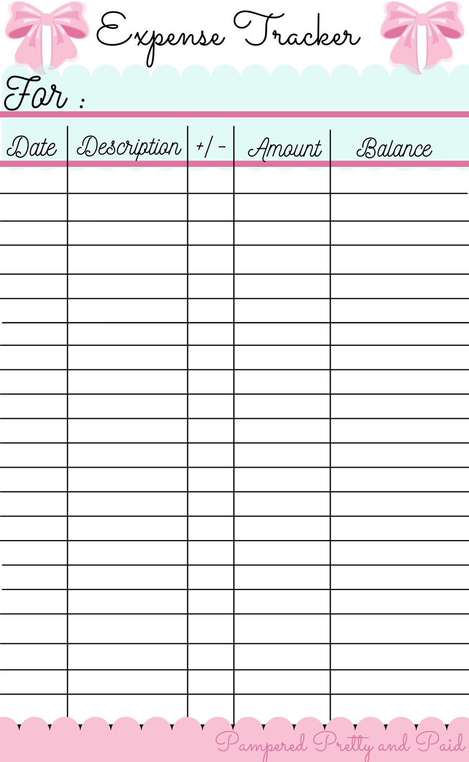 Expense Tracker (for Cash or Card Transactions) - Etsy