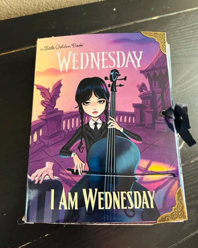 Upcycled Little Golden Book Junk Journal: Wednesday Theme, Velvet ...