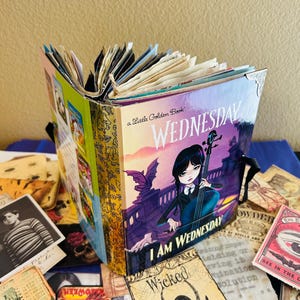 Upcycled Little Golden Book Junk Journal: Wednesday Theme, Velvet ...