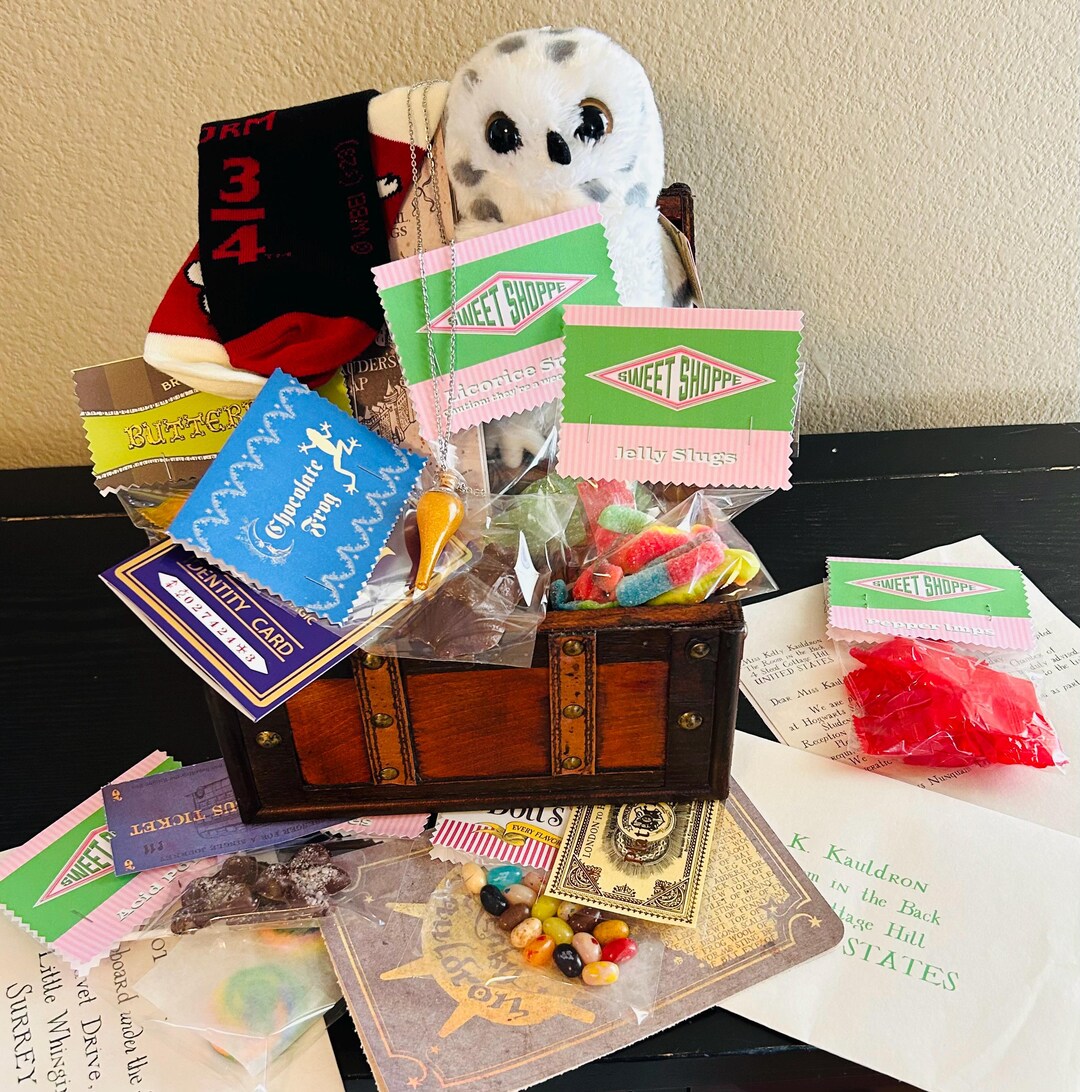 Wizard Trunk With Candies, Map, Train Ticket, Bus Ticket, Lucky Potion ...