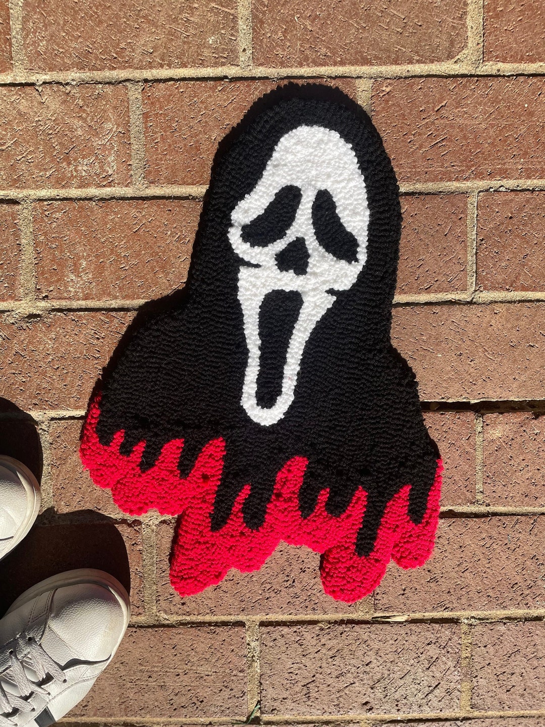 Hand-tufted Ghost Face Rug - Etsy
