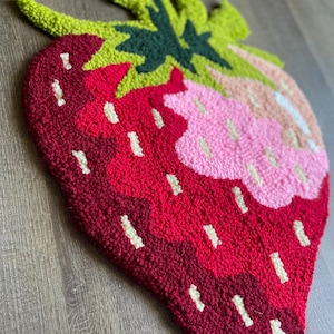 Large Strawberry Accent Rug | Hand-tufted Carpet - Etsy