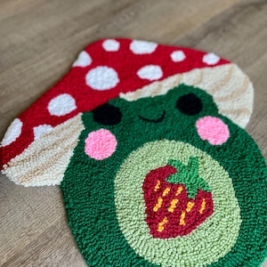 Strawberry Mushroom Frog Accent Rug | Hand-tufted Carpet - Etsy
