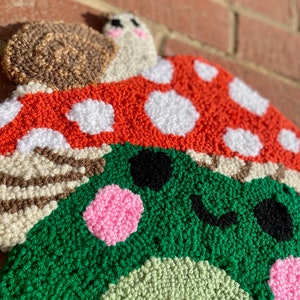 Hand-tufted Mushroom Strawberry Frog and Snail Rug - Etsy