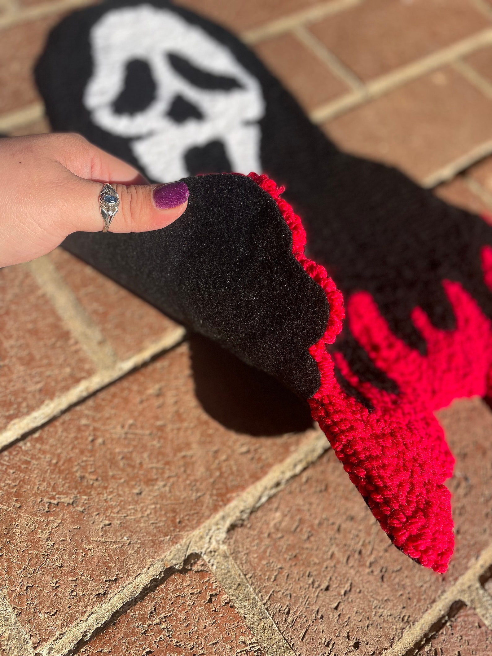 Hand-tufted Ghost Face Rug - Etsy