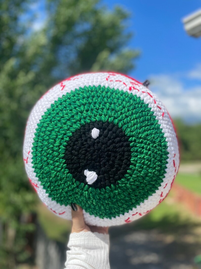 Creepy Eyeball Throw Pillow | Crochet Accent Pillow - Etsy