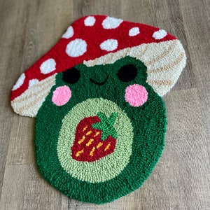 Strawberry Mushroom Frog Accent Rug | Hand-tufted Carpet - Etsy