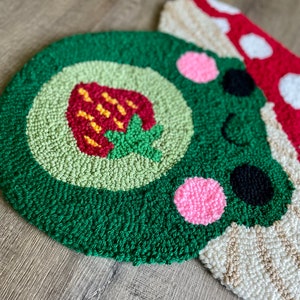Strawberry Mushroom Frog Accent Rug | Hand-tufted Carpet - Etsy