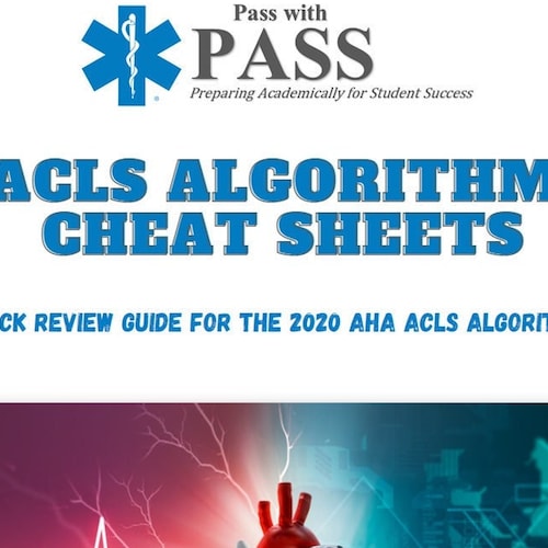 ACLS Algorithm Cheat Sheets based on AHA 2020 ACLS - Etsy
