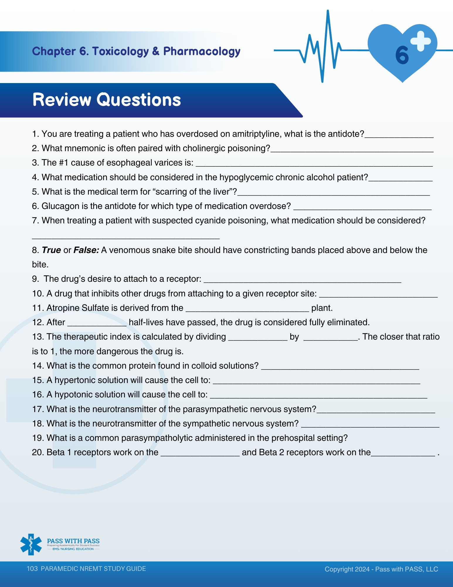 Paramedic NREMT Study Guide - Etsy