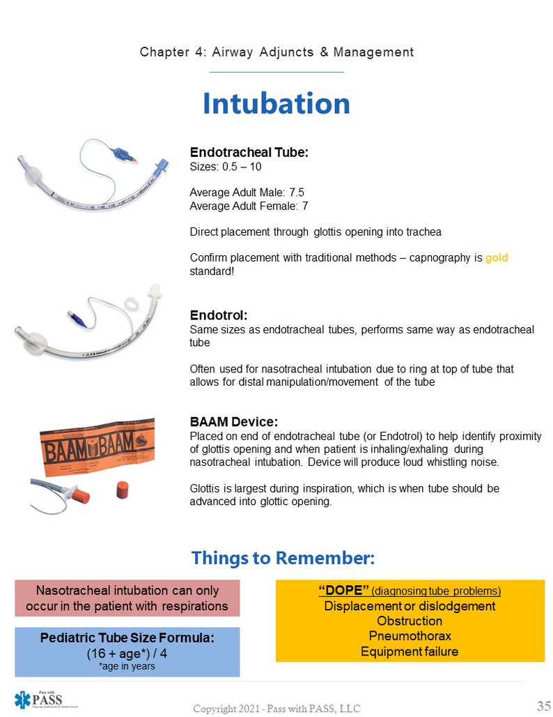 AEMT Respiratory & Airway Study Guide - Etsy