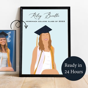Custom Graduation Portrait, Graduation Gifts for Her, Personalized ...