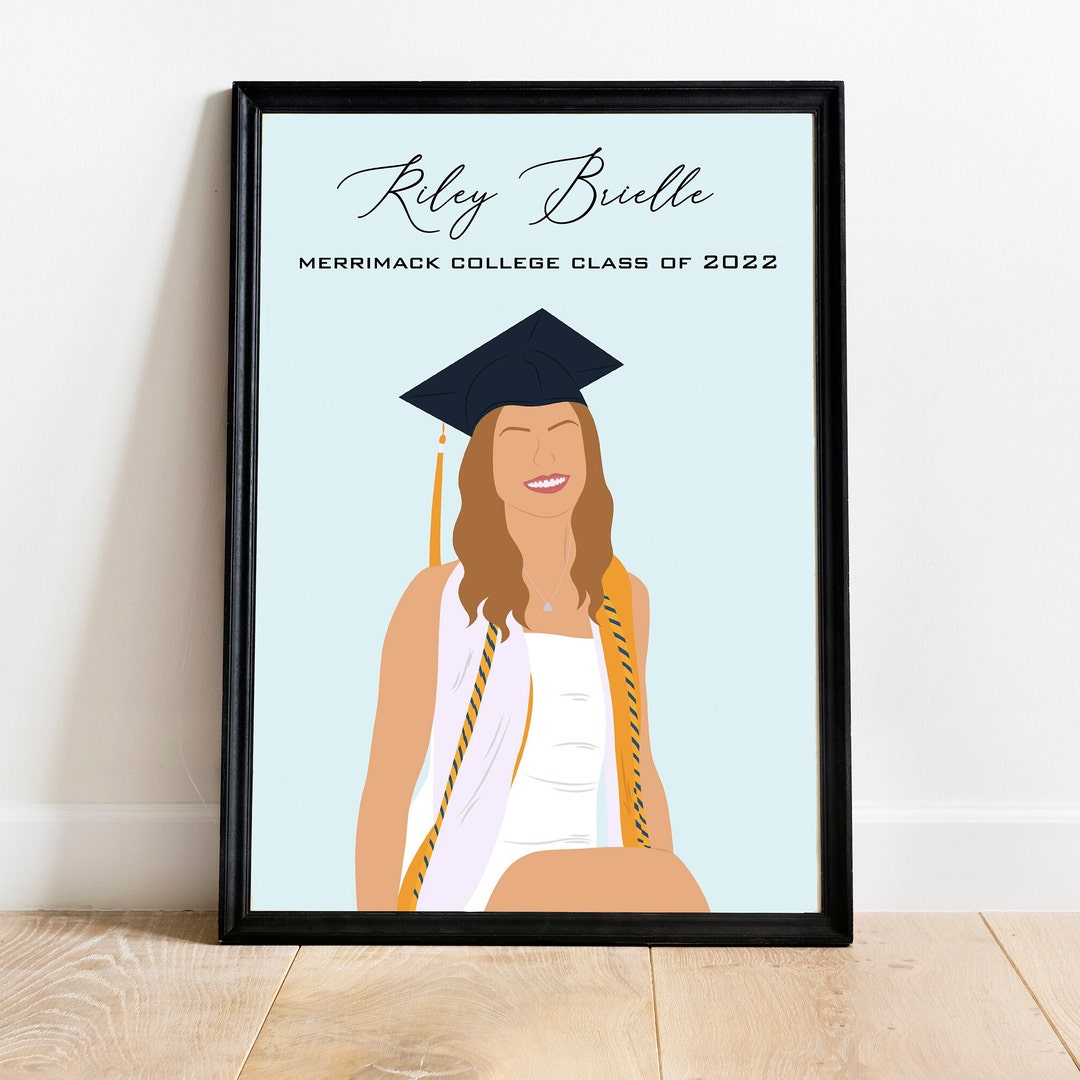 Custom Graduation Portrait, Graduation Gifts for Her, Personalized ...