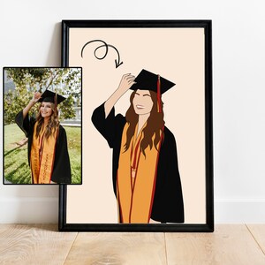 Custom Graduation Portrait, Graduation Gifts for Her, Personalized ...