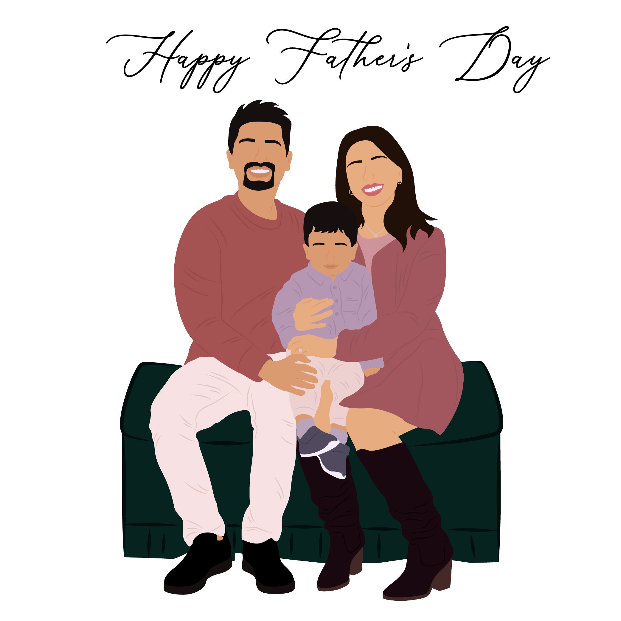 Custom Father's Day Portrait Personalized Gift for Dad - Etsy