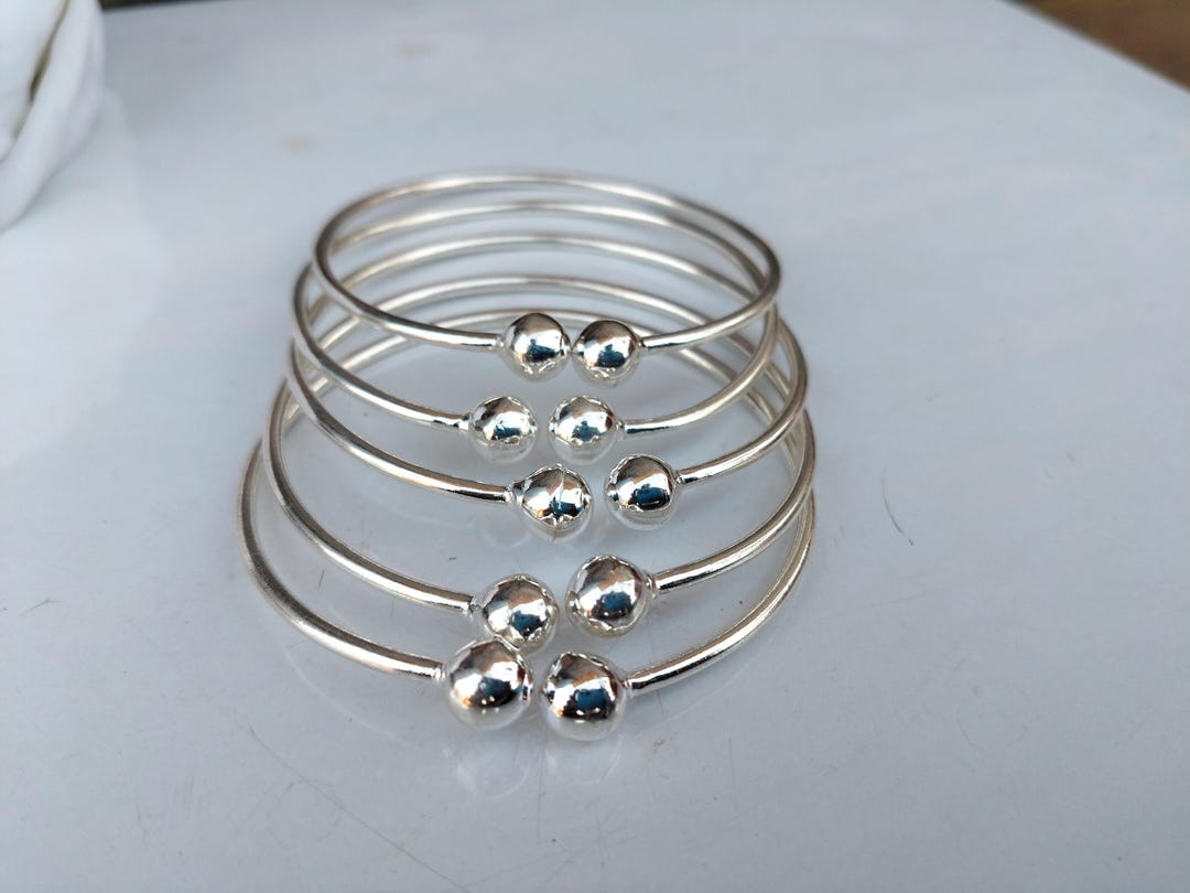 Sterling Silver Bangle Set, 925 Silver Bangles, Women's Jewelry - Etsy