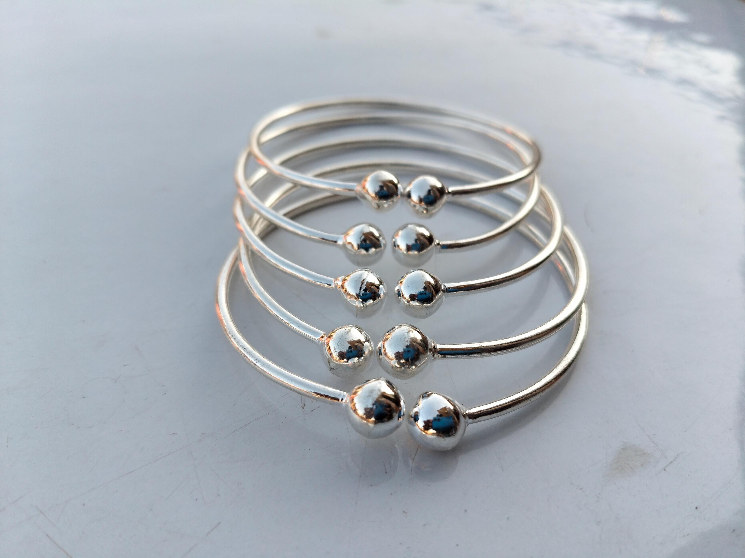 Sterling Silver Bangle Set, 925 Silver Bangles, Women's Jewelry - Etsy